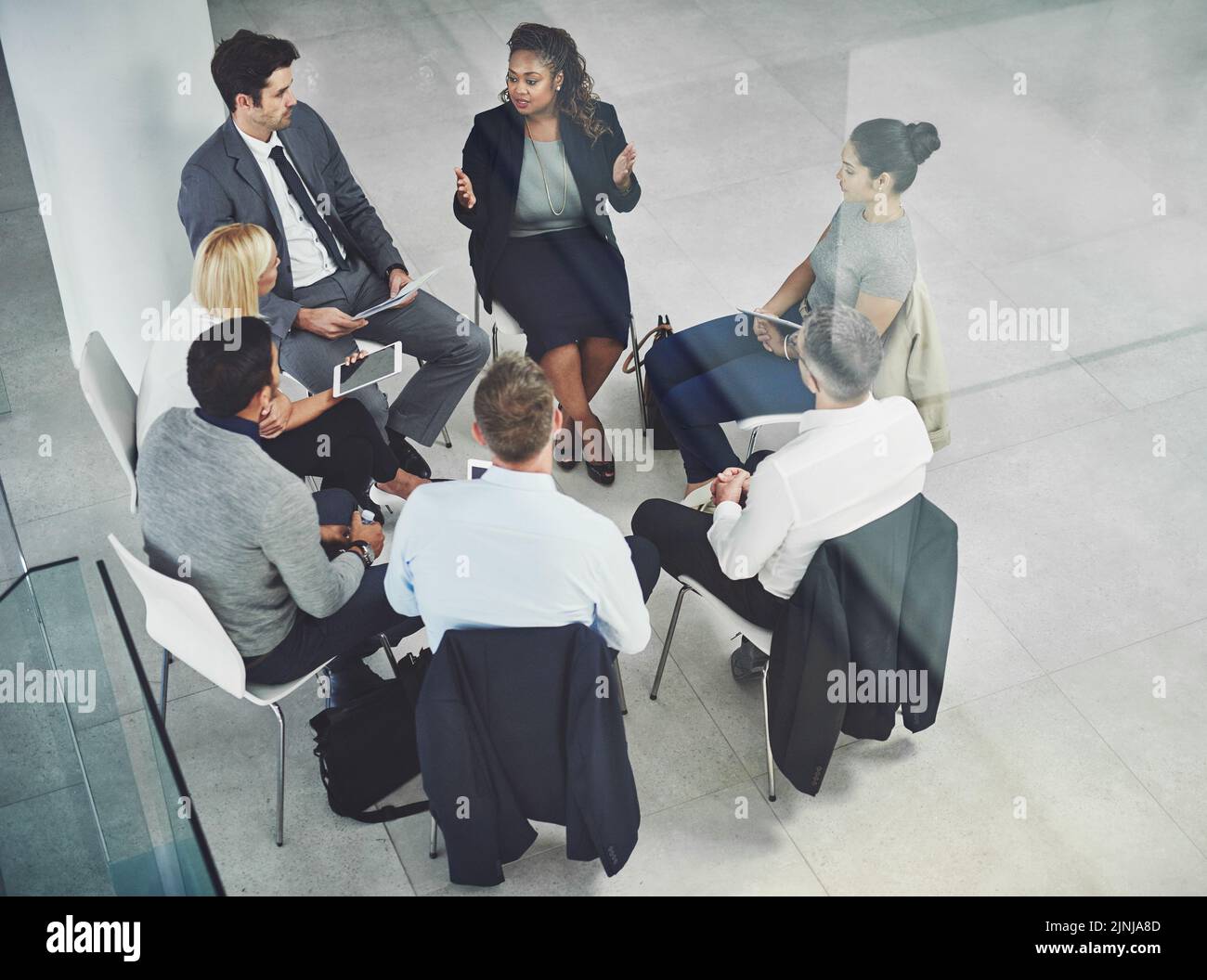 Talking to boss female hi-res stock photography and images - Alamy