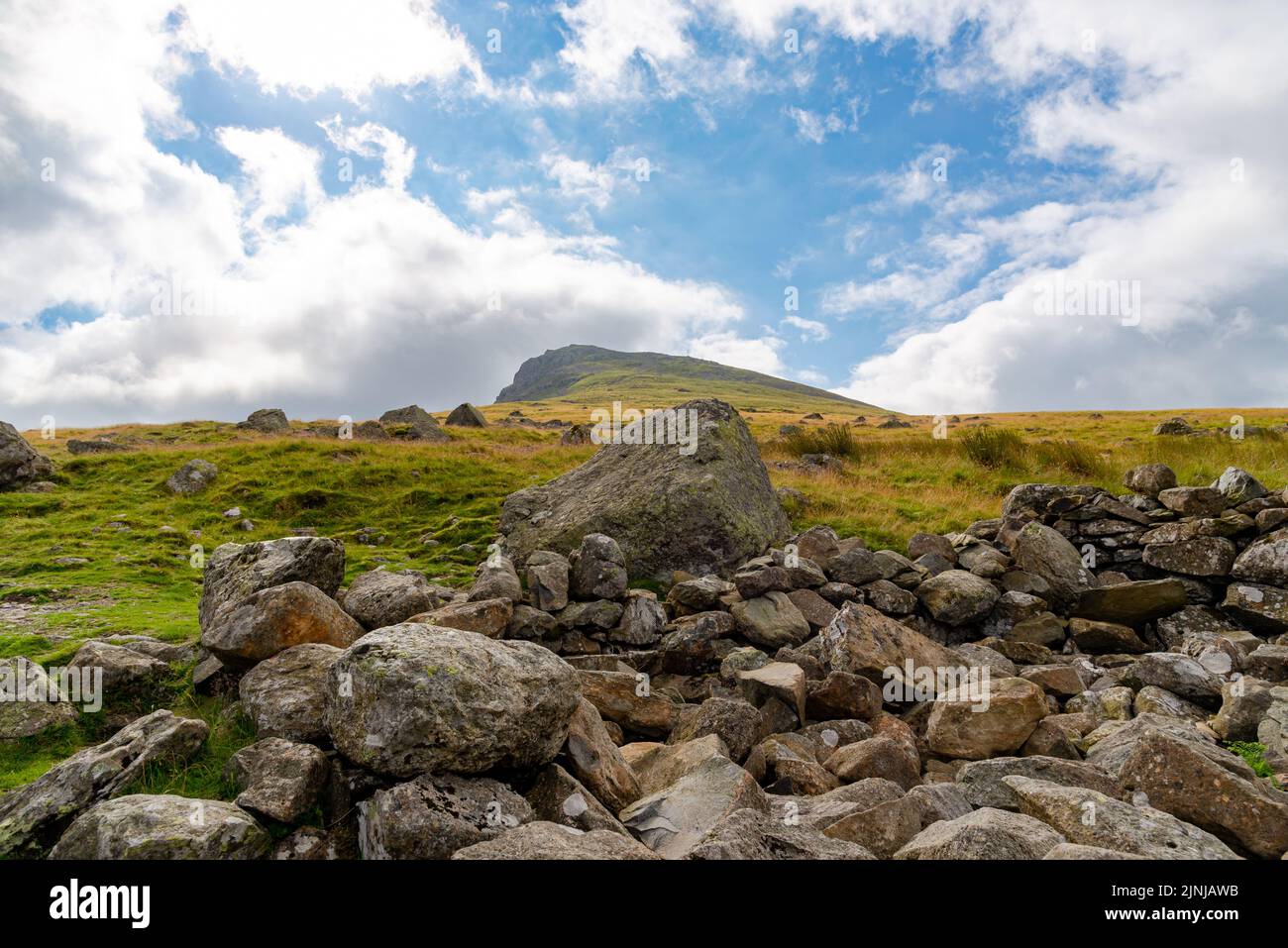 National Park Lake District, Helvellyn Hills, view while climbing Lake ...
