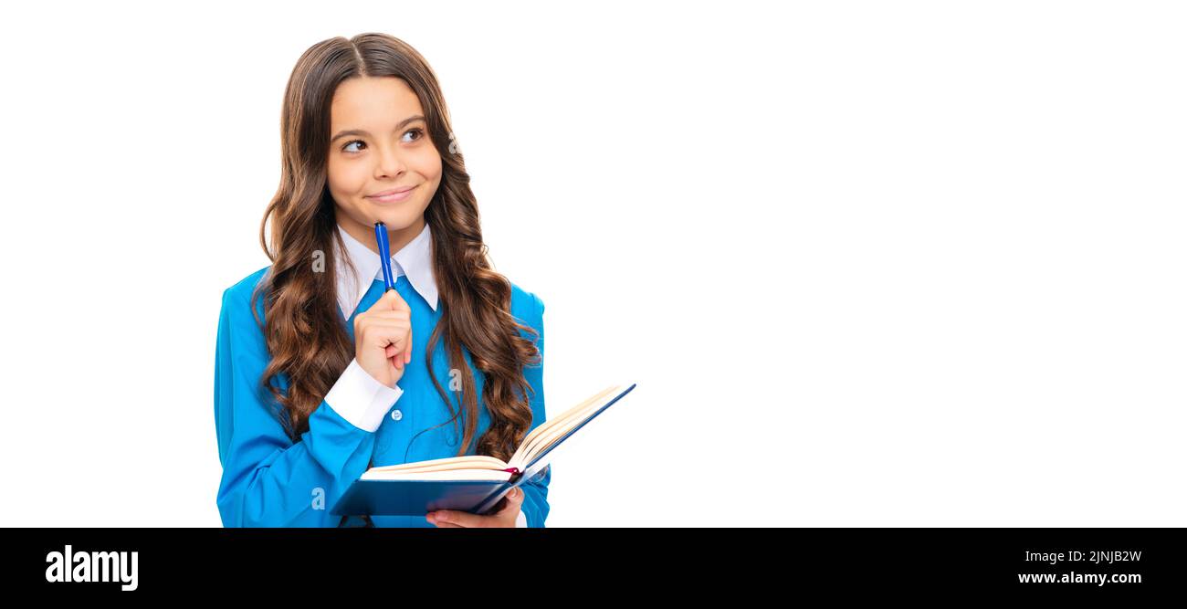 Think big. Little child think over task. Critical and creative thinking ...