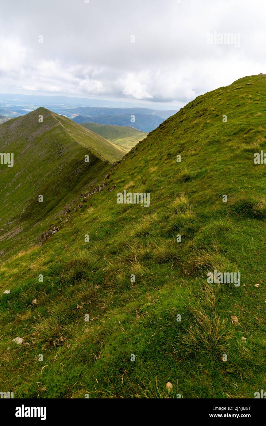 National Park Lake District, Helvellyn Hills, view while climbing Lake ...
