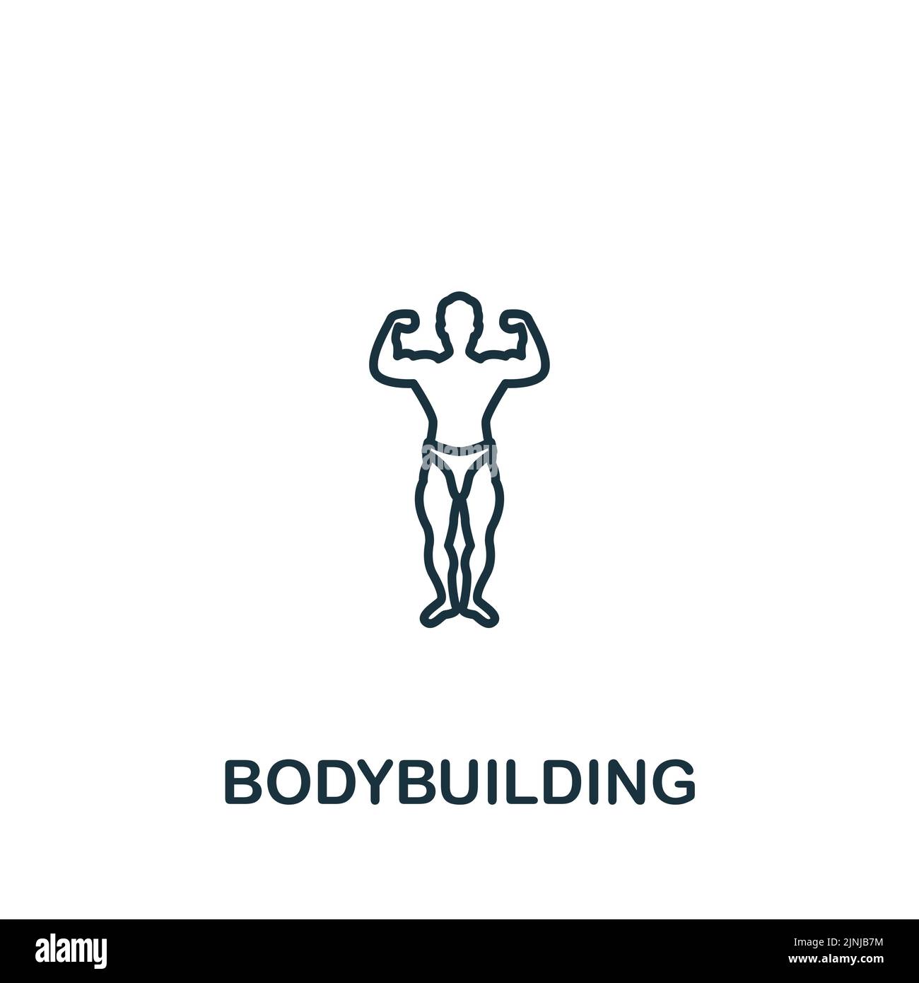 Bodybuilding icon. Monochrome simple Fitness icon for templates, web ...
