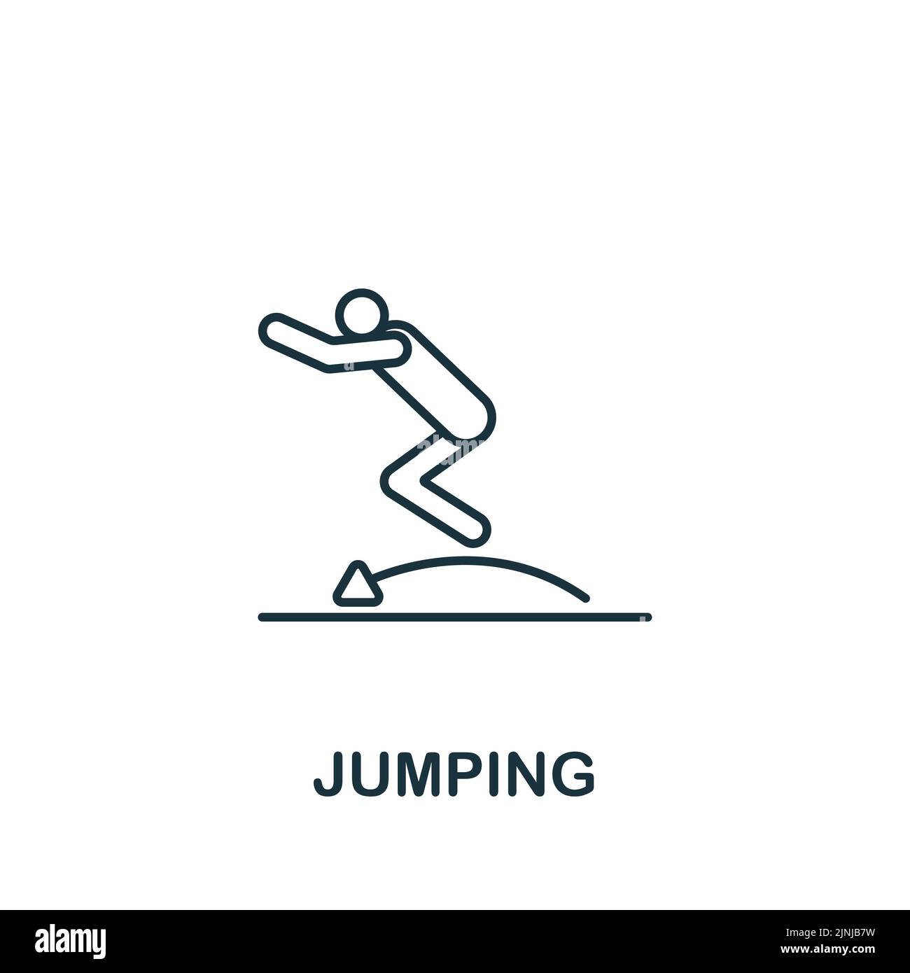 Jumping icon. Monochrome simple Fitness icon for templates, web design ...