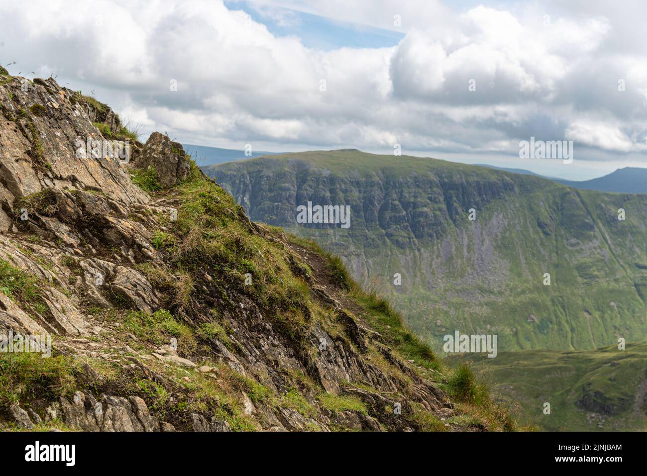 National Park Lake District, Helvellyn Hills, view while climbing Lake ...