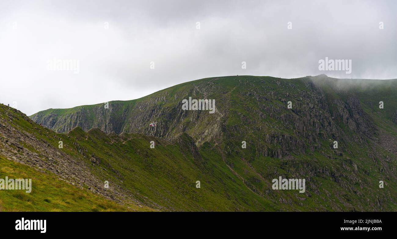 National Park Lake District, Helvellyn Hills, view while climbing Lake ...