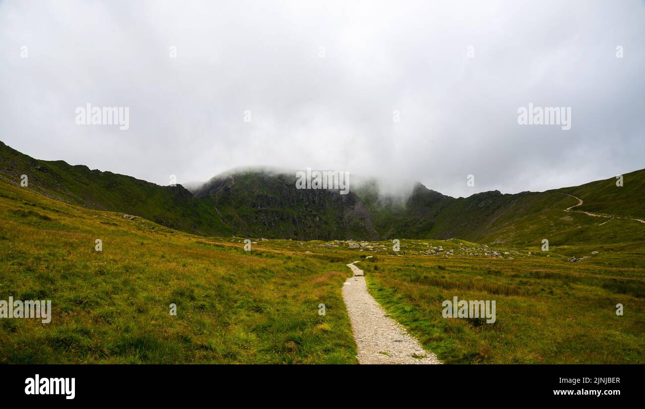 National Park Lake District, Helvellyn Hills, view while climbing Lake ...