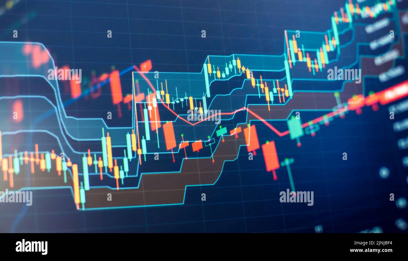 Stock market exchange graph chart, stock trade graph candlestick ...