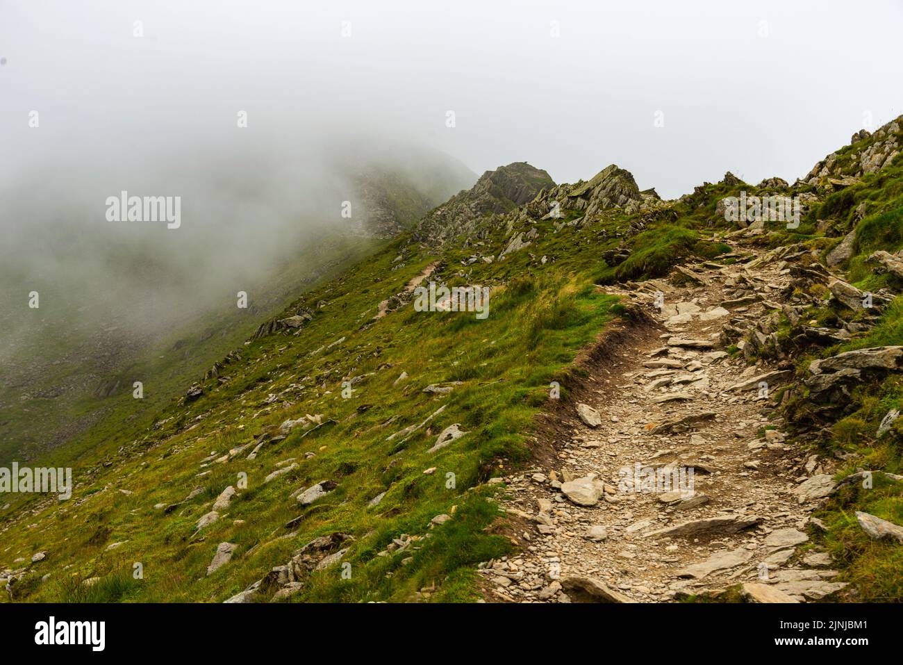 National Park Lake District, Helvellyn Hills, view while climbing Lake ...