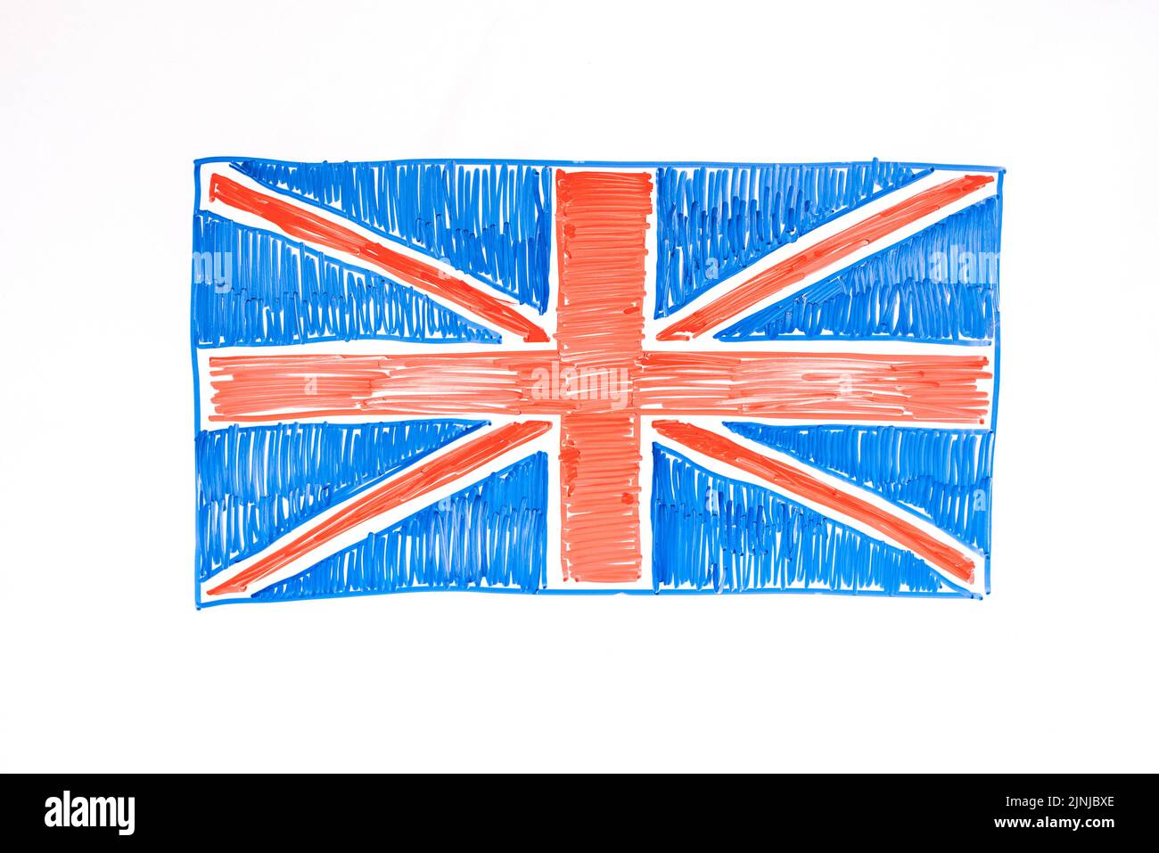British flag drawn with markers on the Board. Learn English, language ...