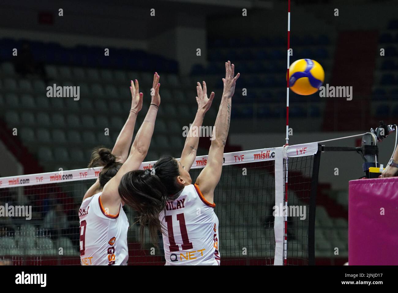 ISTANBUL, TURKEY - APRIL 02, 2022: Sasa Planinsec and Nilay Karaagac in ...