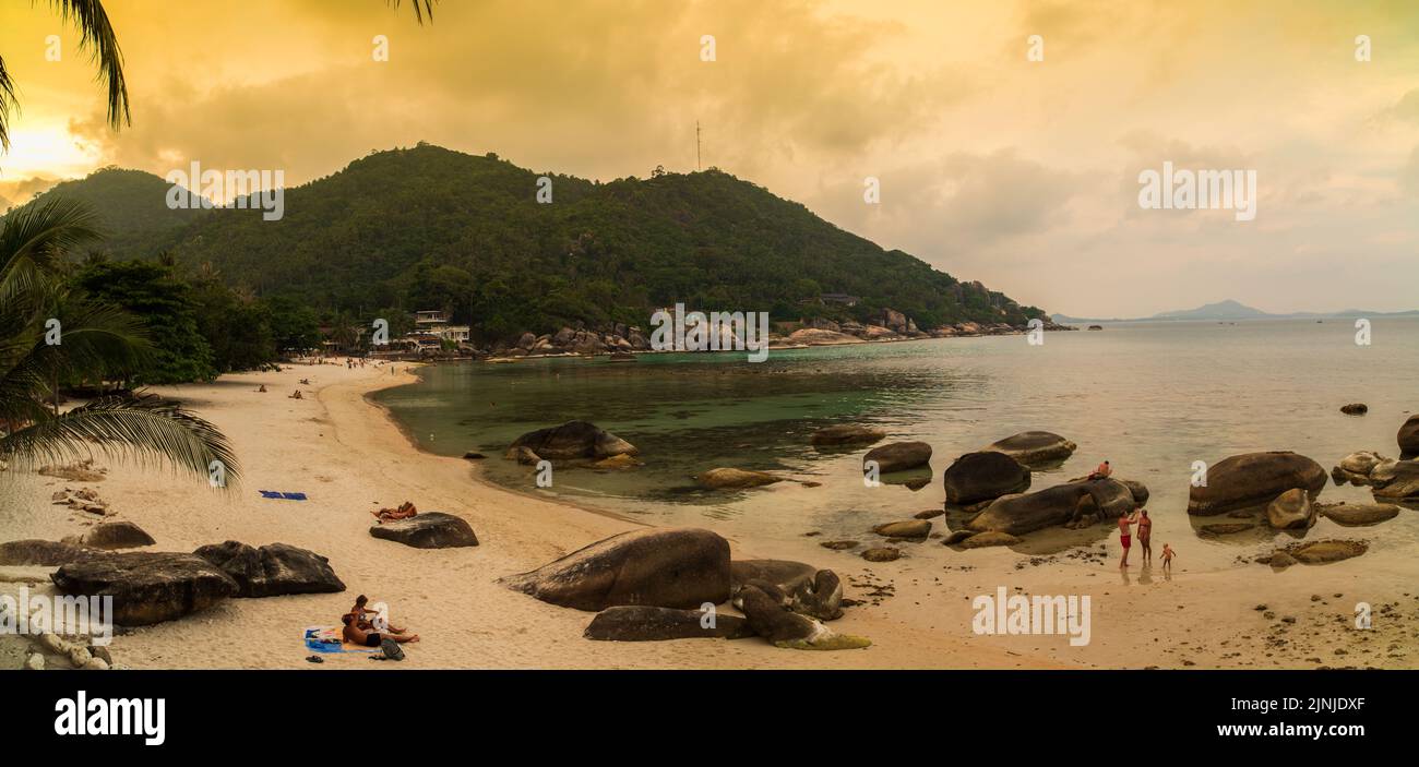 KOH SAMUI ISLAND, THAILAND. 24 March 2016: Silver Beach at sunset ...