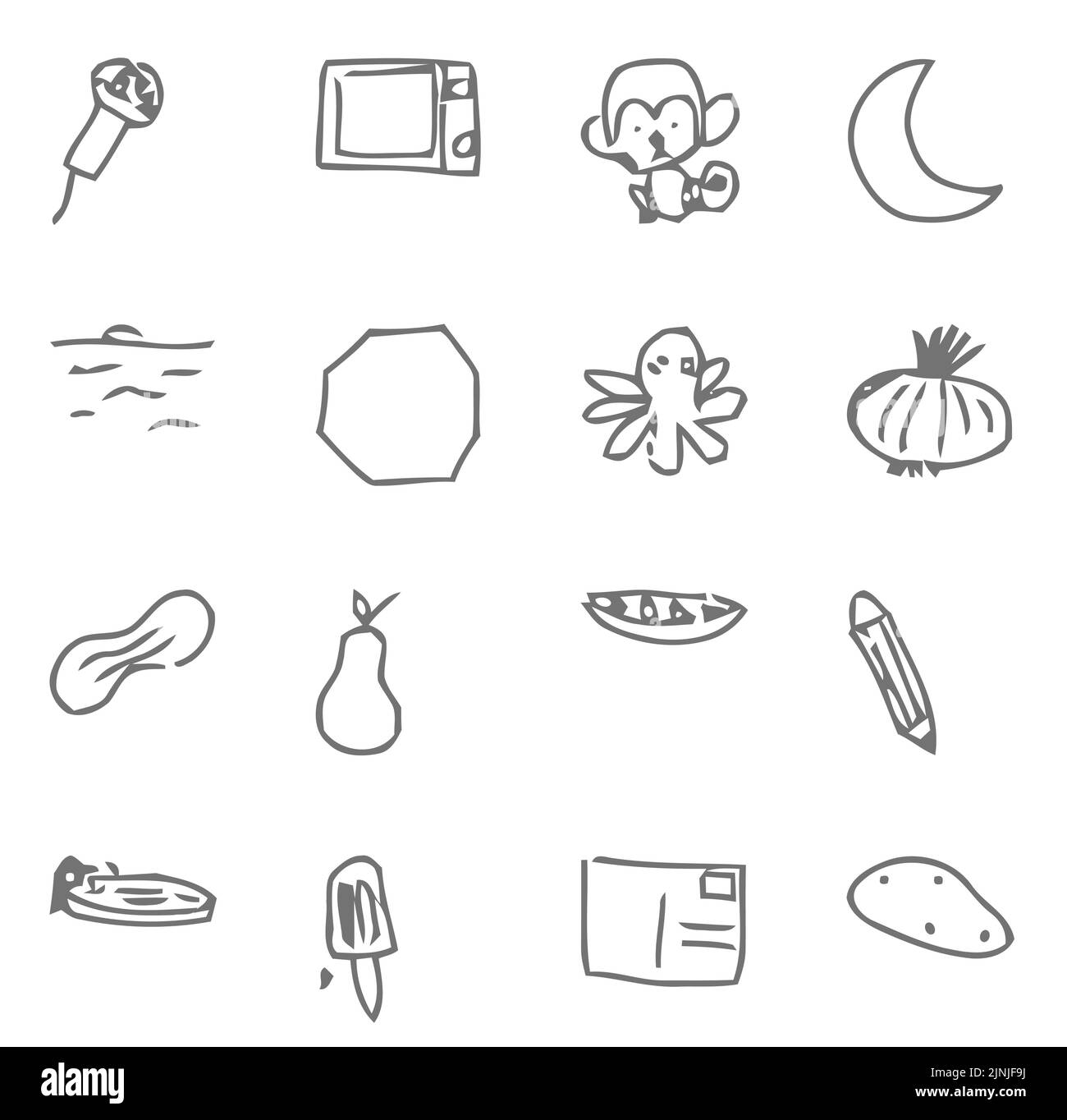 Collection of drawn icons, simple style Stock Vector Image & Art - Alamy