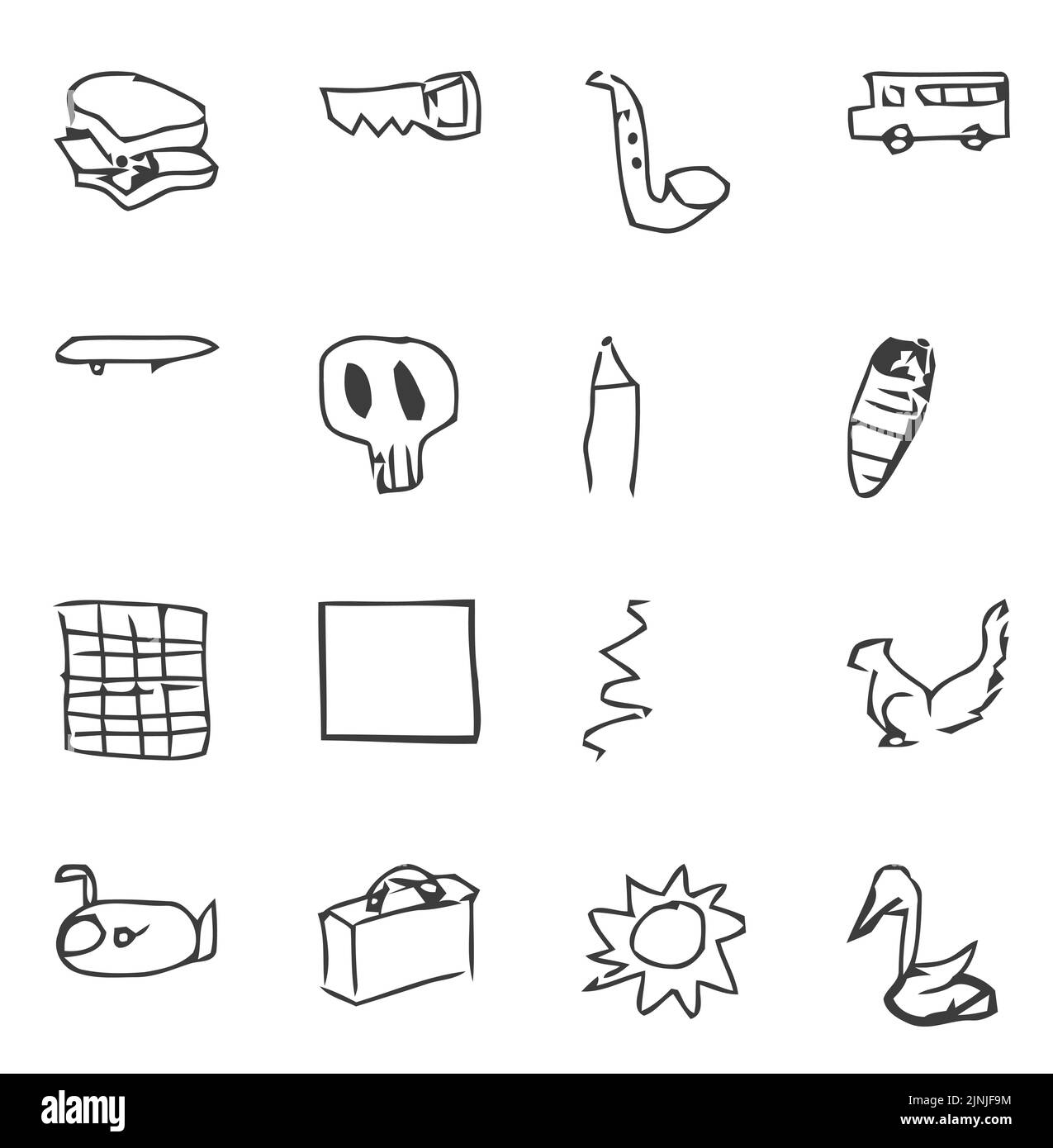 Collection of drawn icons, simple style Stock Vector Image & Art - Alamy