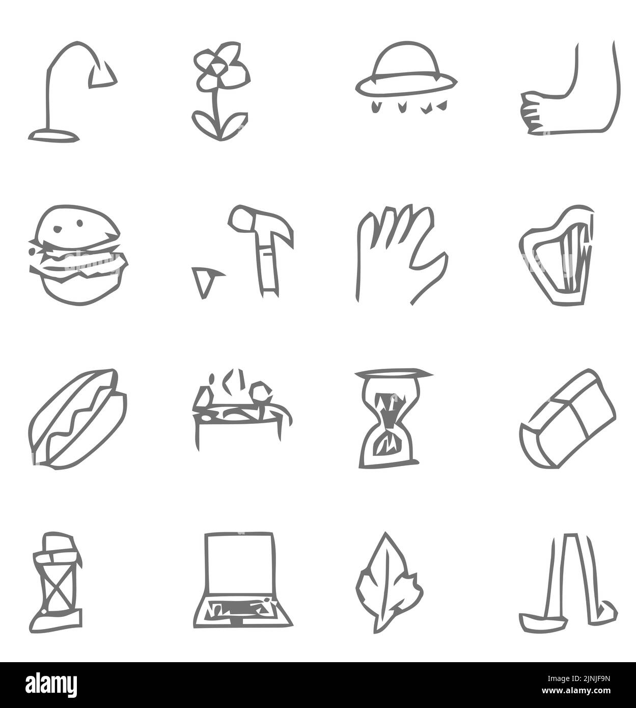 Collection of drawn icons, simple style Stock Vector Image & Art - Alamy