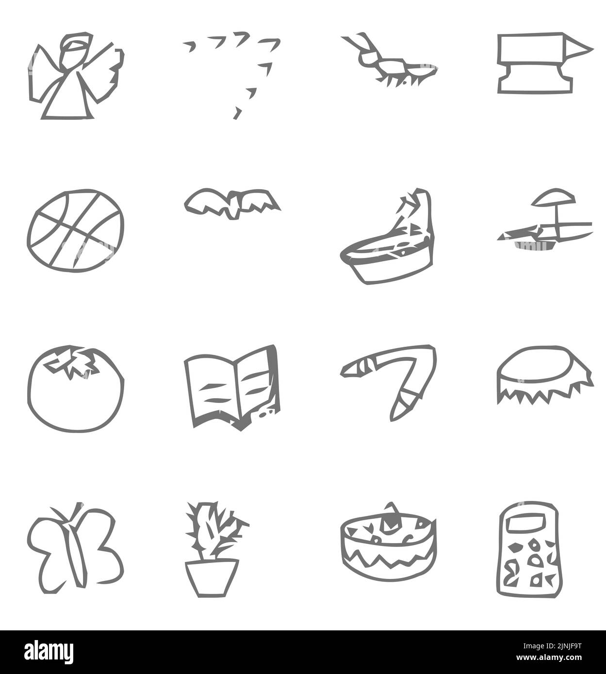 Collection of drawn icons, simple style Stock Vector Image & Art - Alamy