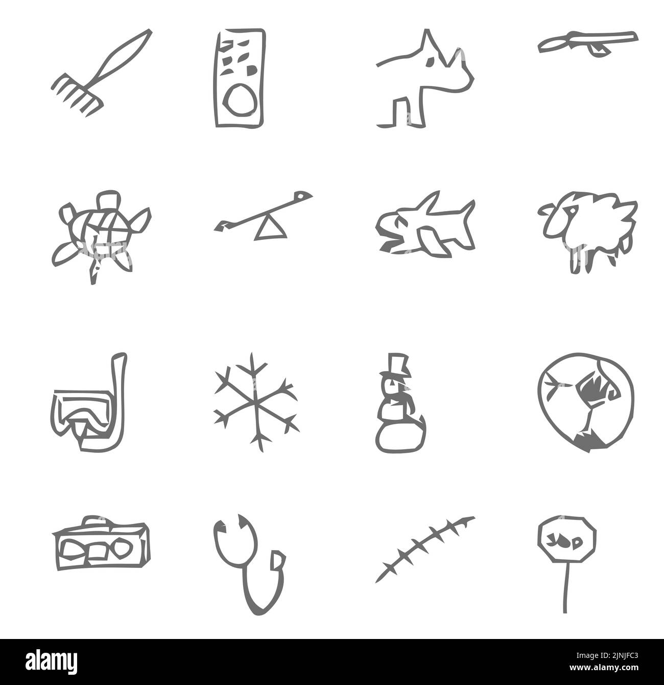 Collection of drawn icons, simple style Stock Vector Image & Art - Alamy