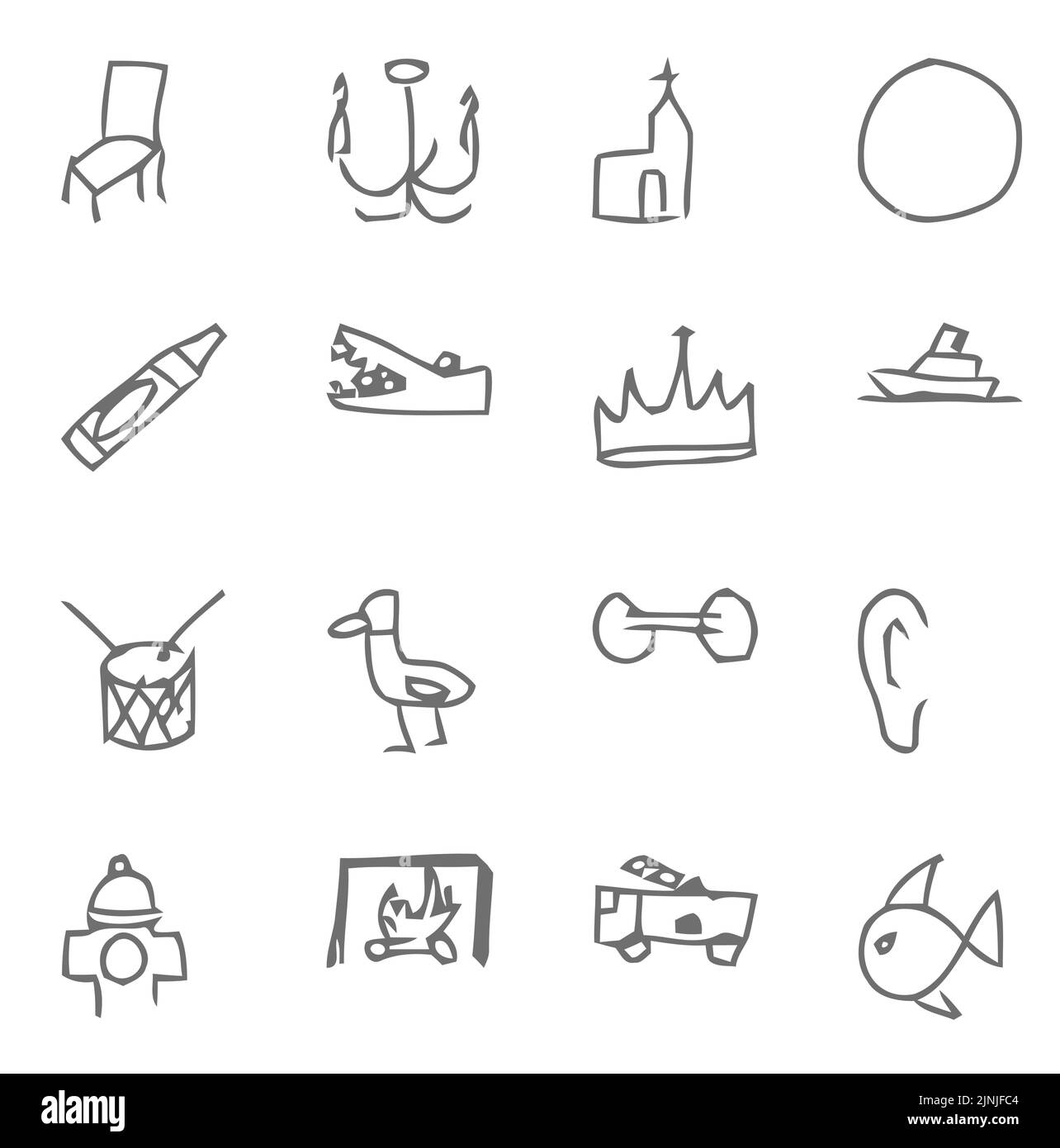 Collection of drawn icons, simple style Stock Vector Image & Art - Alamy