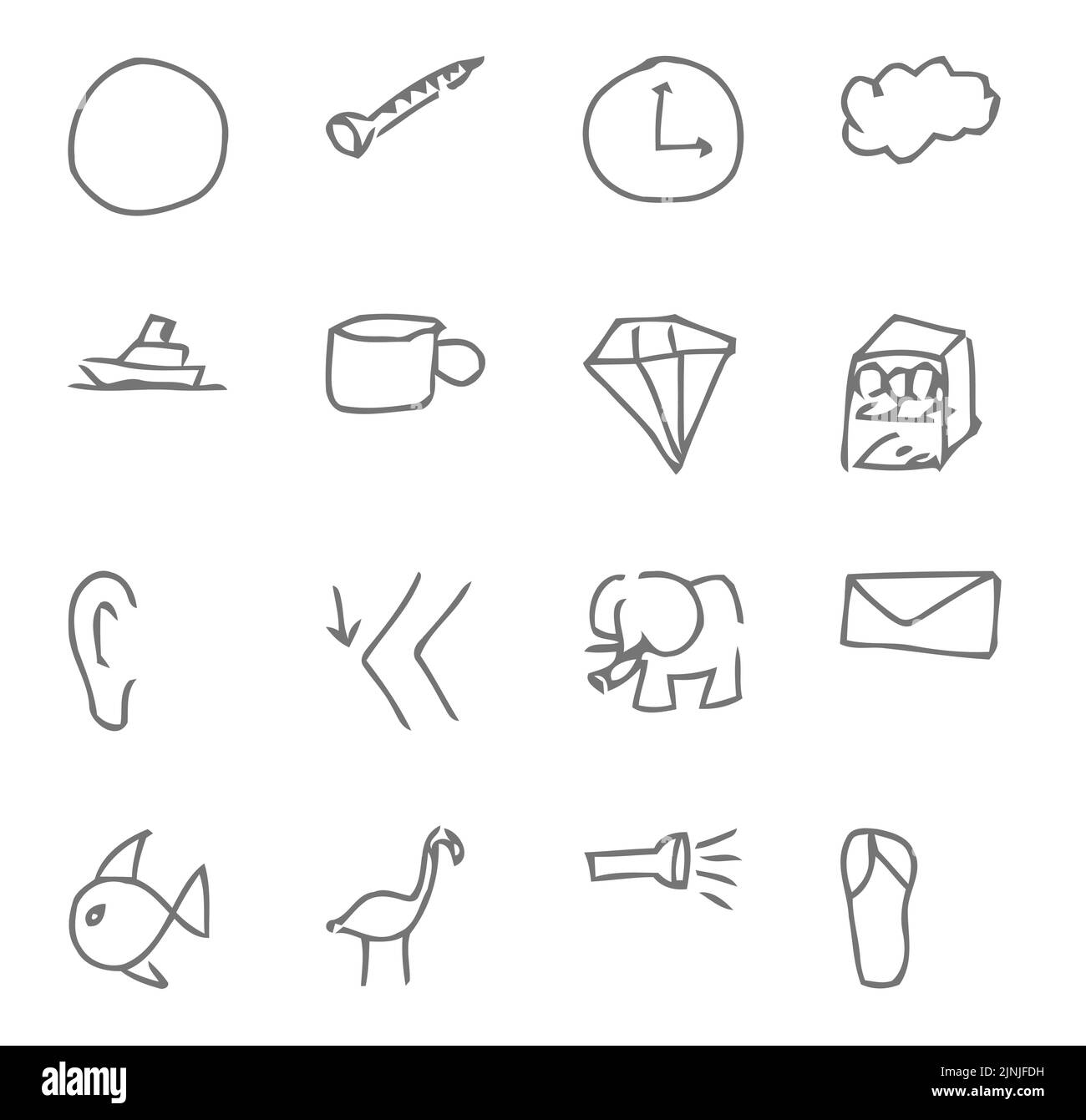 Collection of drawn icons, simple style Stock Vector Image & Art - Alamy