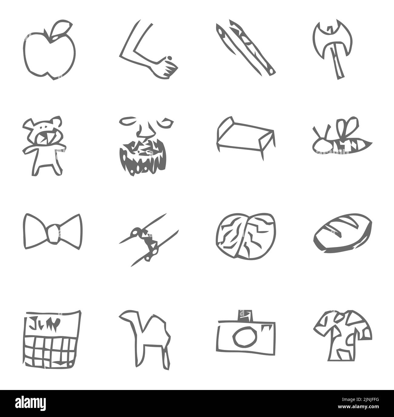 Collection of drawn icons, simple style Stock Vector Image & Art - Alamy