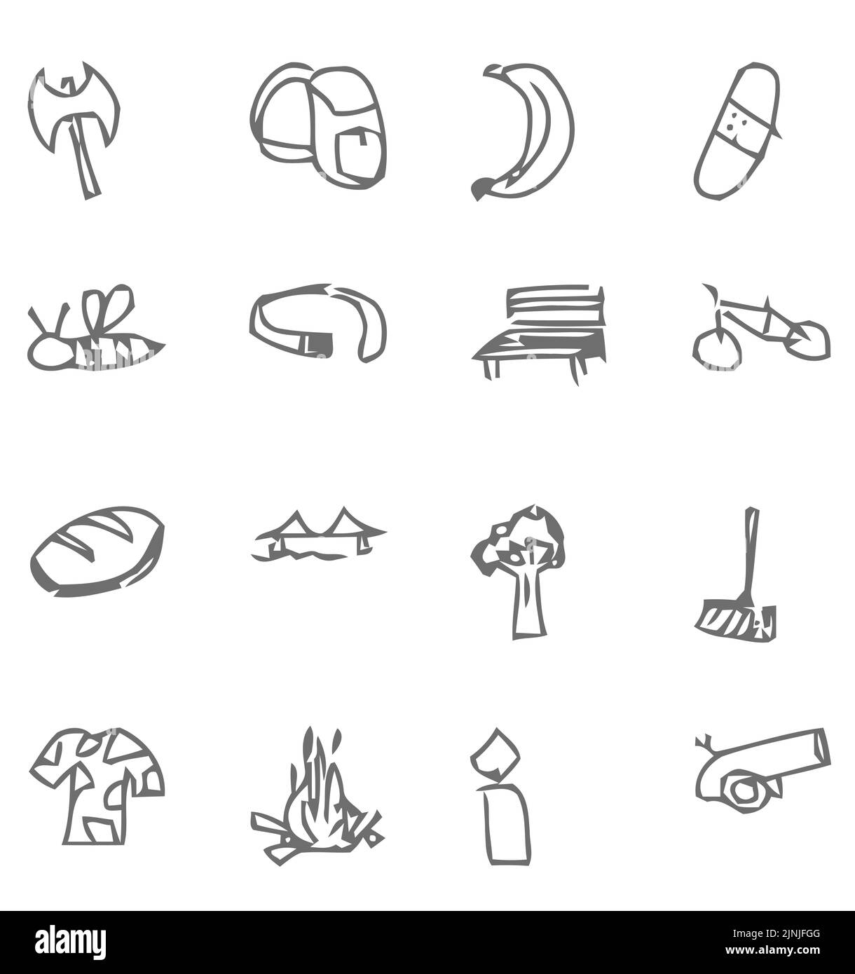 Collection of drawn icons, simple style Stock Vector Image & Art - Alamy
