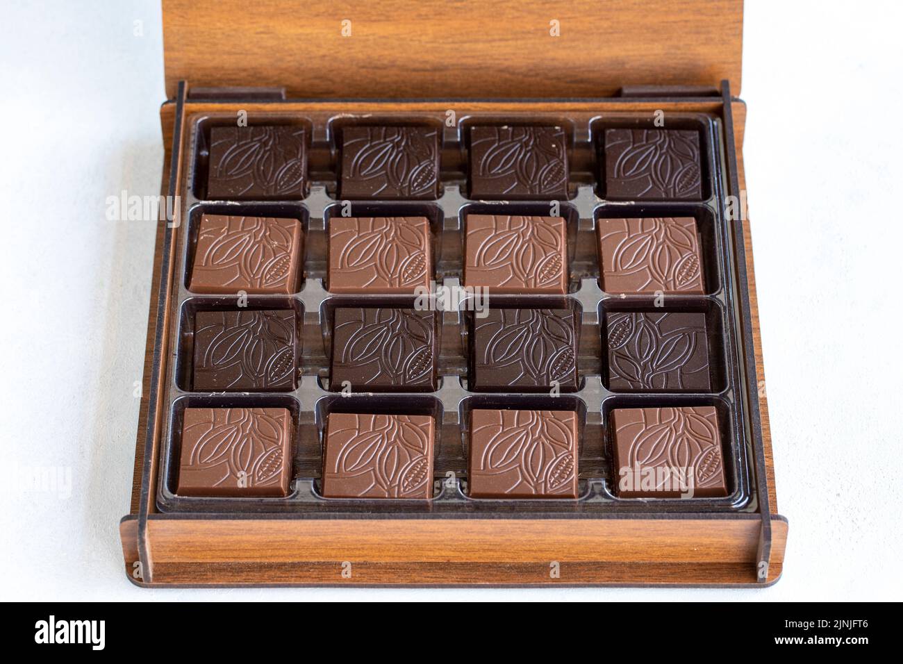 Chocolate package. Packed Milky and bitter square shape chocolate ...