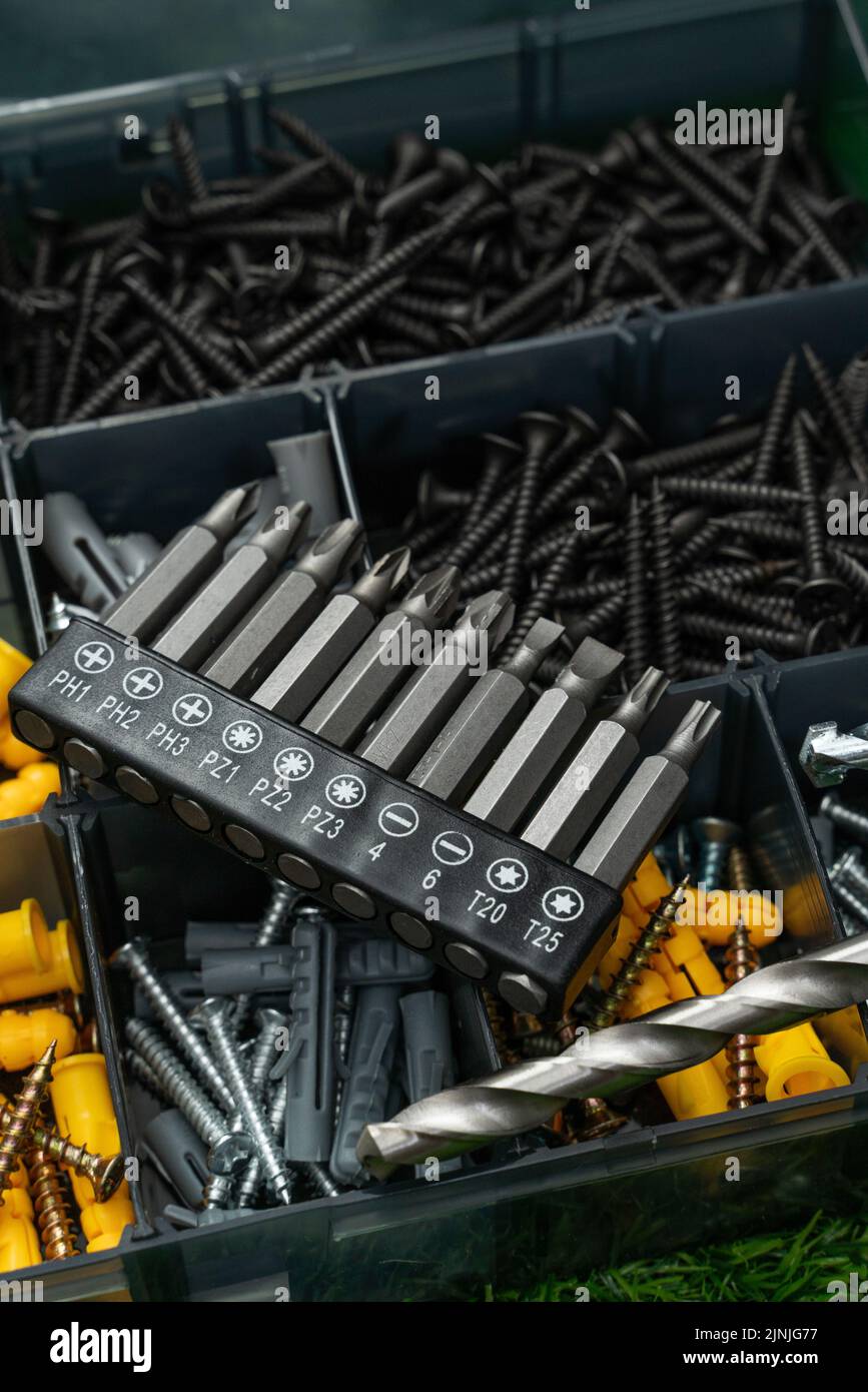 An iron screwdriver kit, tools Stock Photo - Alamy