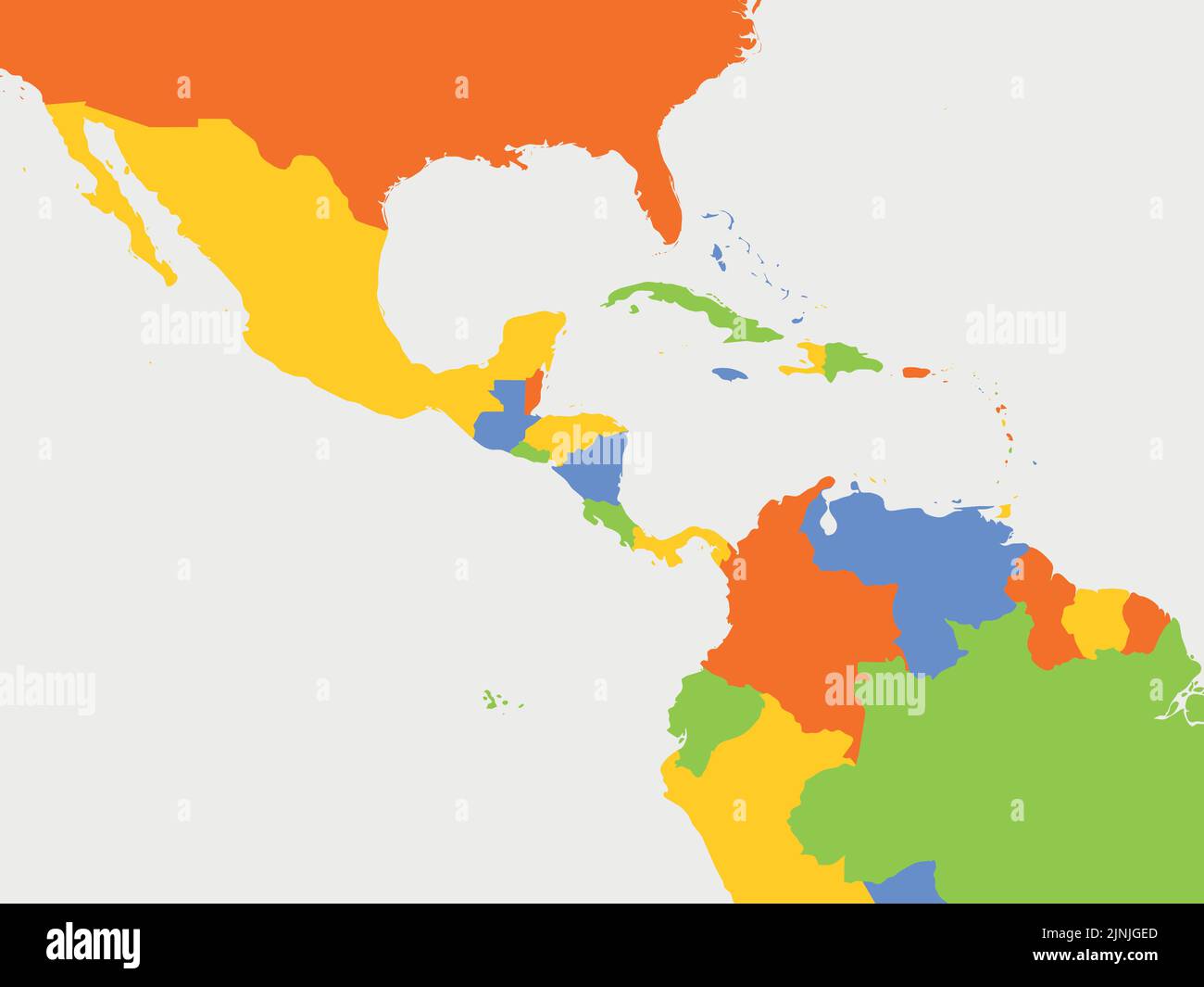 Political map of Central American and Caribbean Stock Vector Image ...