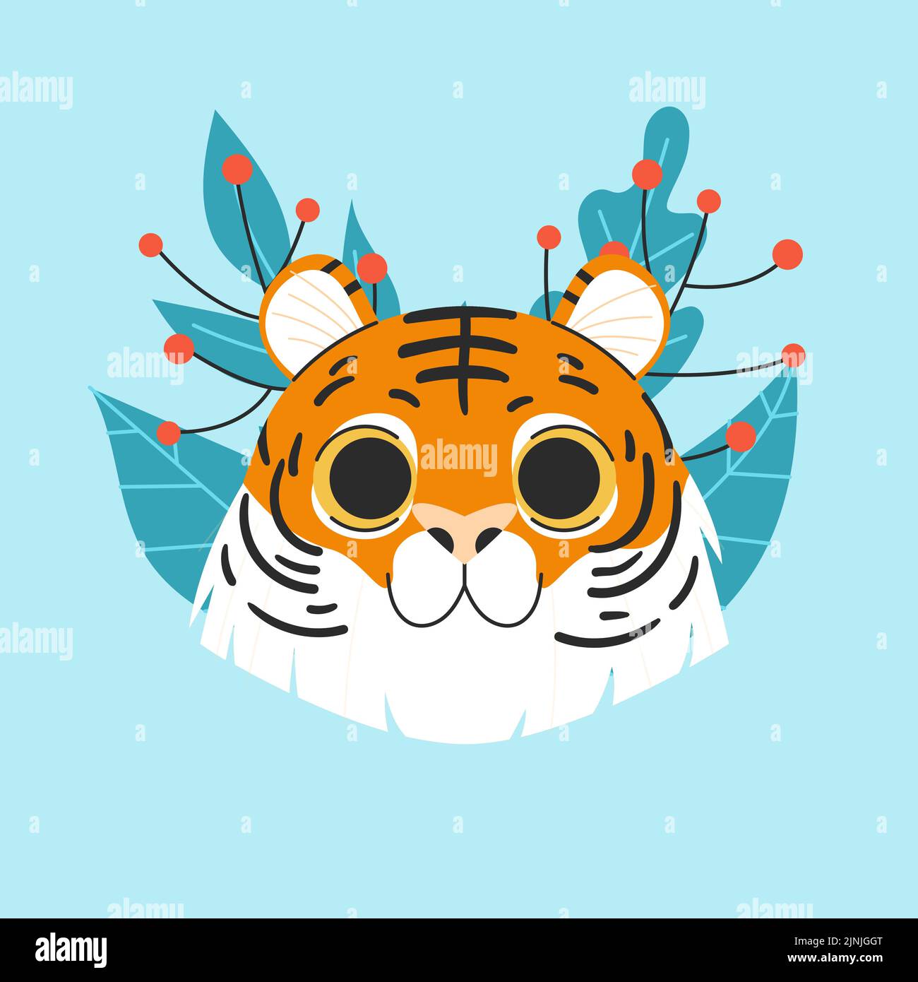 Hand drawn tiger face illustration Vector illustration Stock Vector ...