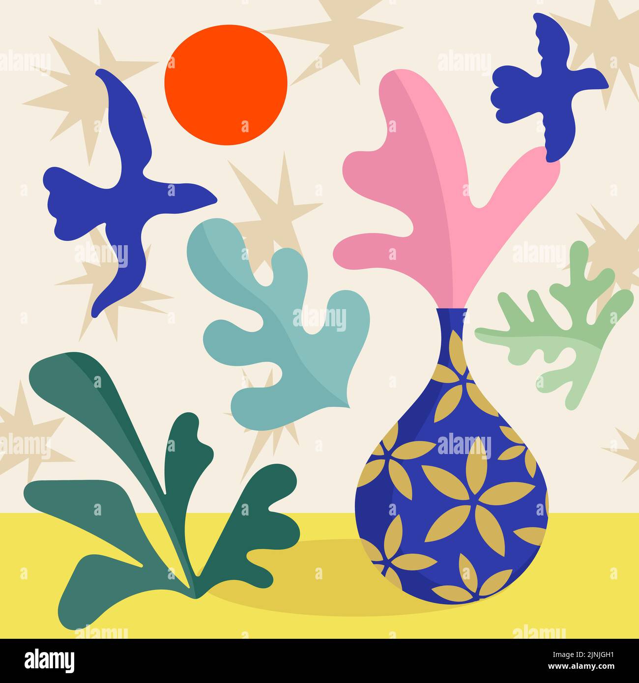 Hand drawn matisse style illustration Vector illustration Stock Vector ...