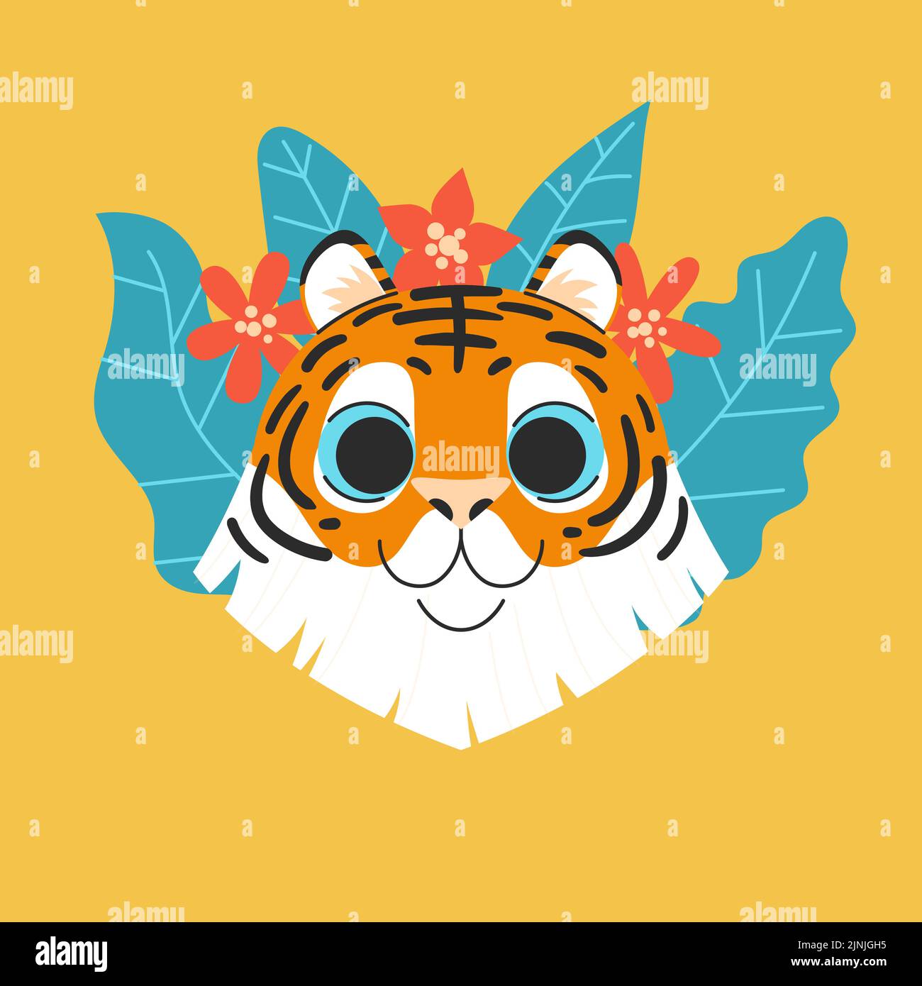 Hand drawn tiger face illustration Vector illustration Stock Vector ...