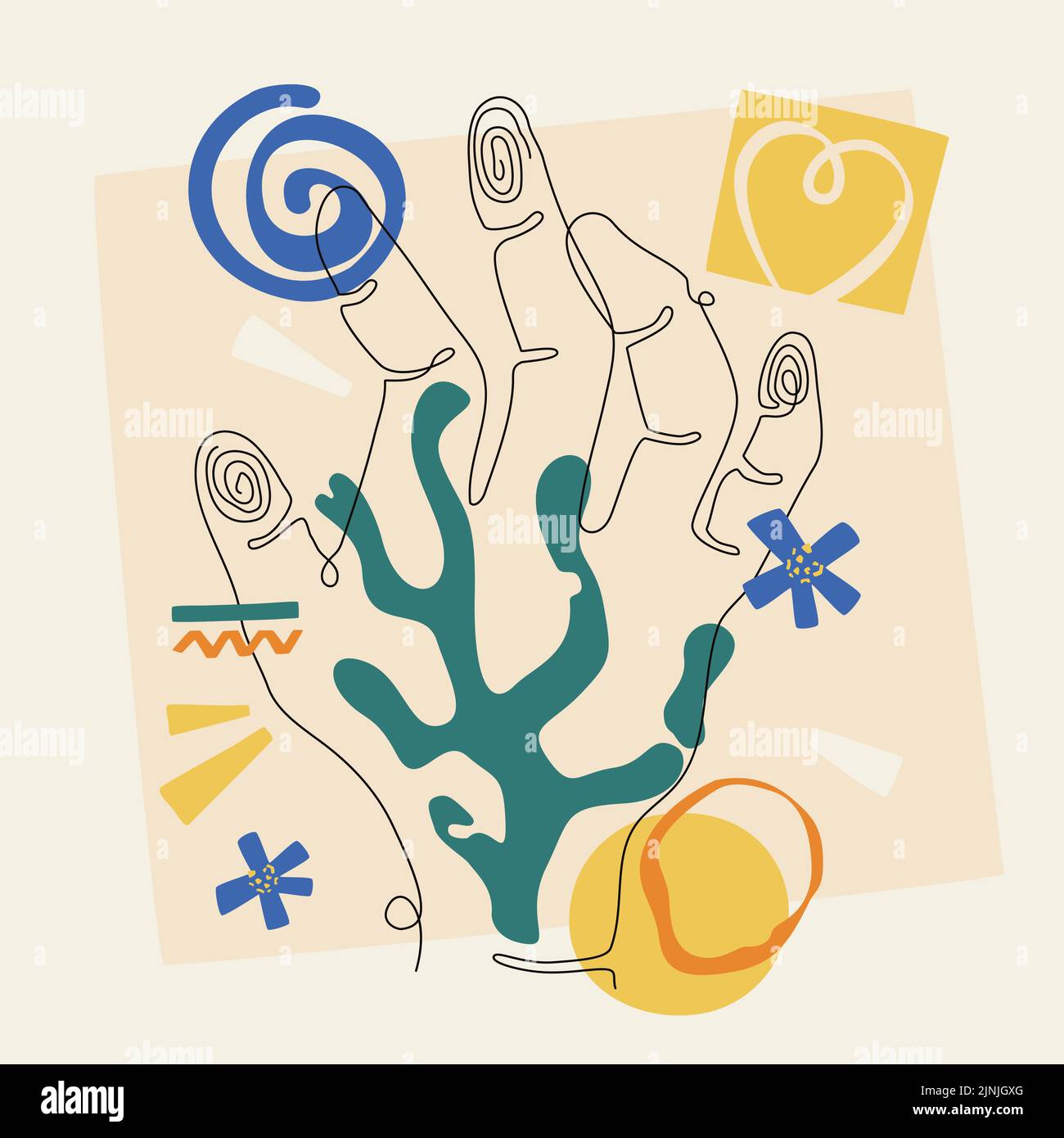 Hand drawn matisse style illustration Vector illustration Stock Vector ...