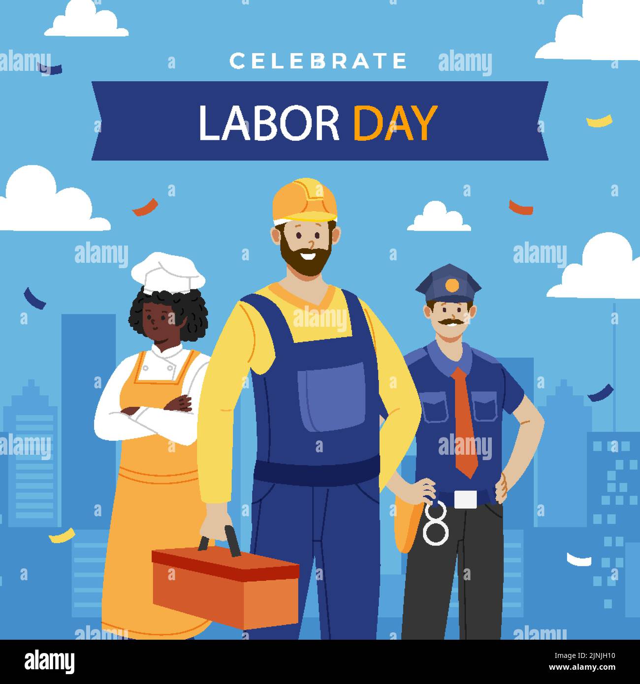 Flat illustration for labor day celebration Vector illustration Stock ...