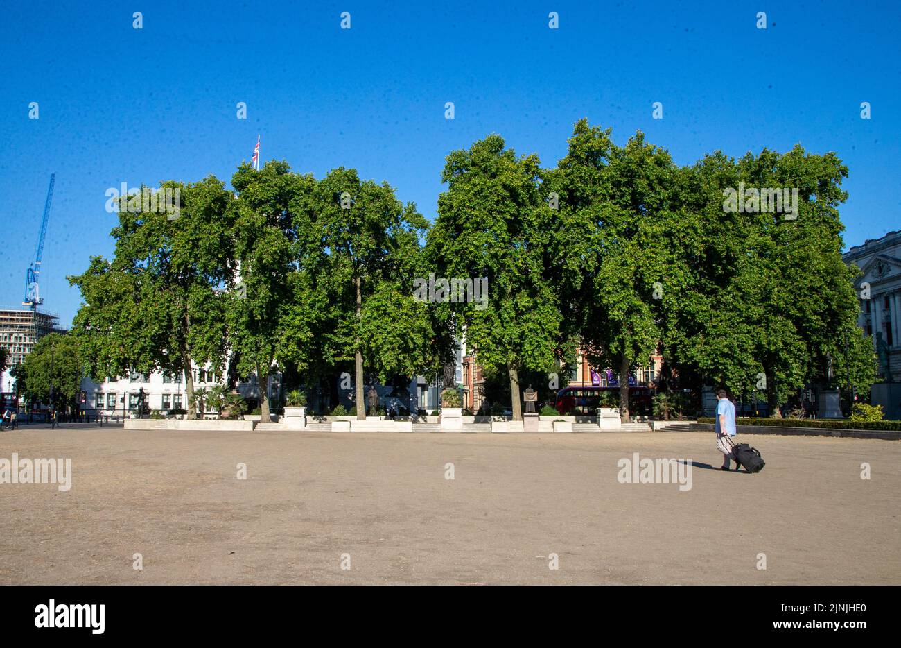 London, England, UK. 12th Aug, 2022. Parliament Square is seen as ...