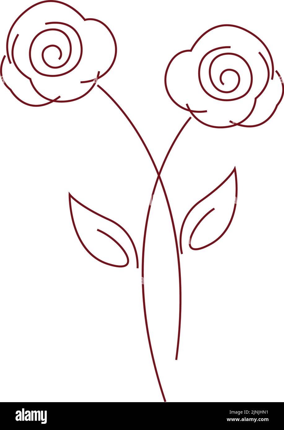 Red rose line art design illustration Stock Vector Image & Art - Alamy