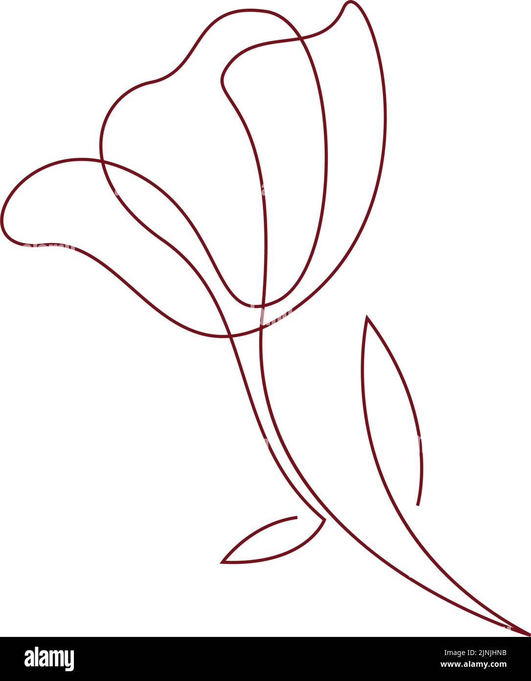 Red rose line art design illustration Stock Vector Image & Art - Alamy