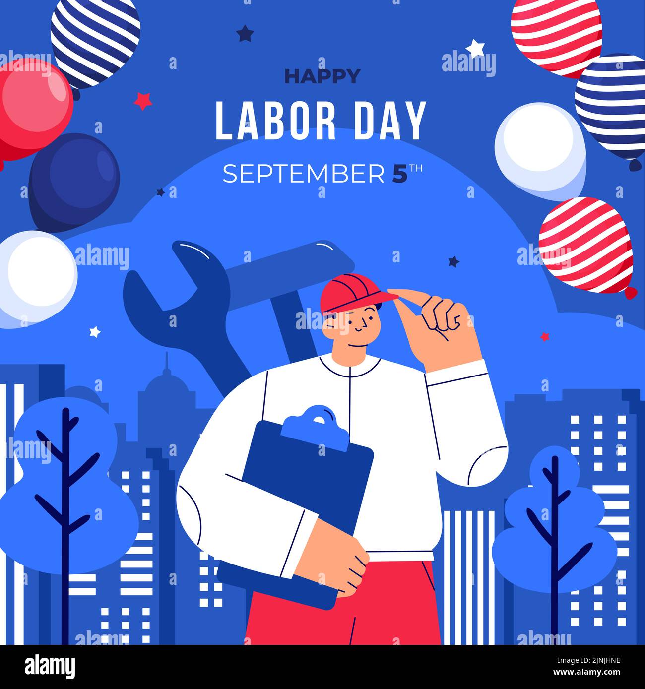 Flat illustration for labor day celebration Vector illustration Stock ...