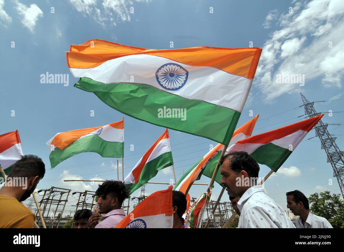 Indrapuram, Uttar Pradesh, India. 12th Aug, 2022. Vendor sale Tricolor ...