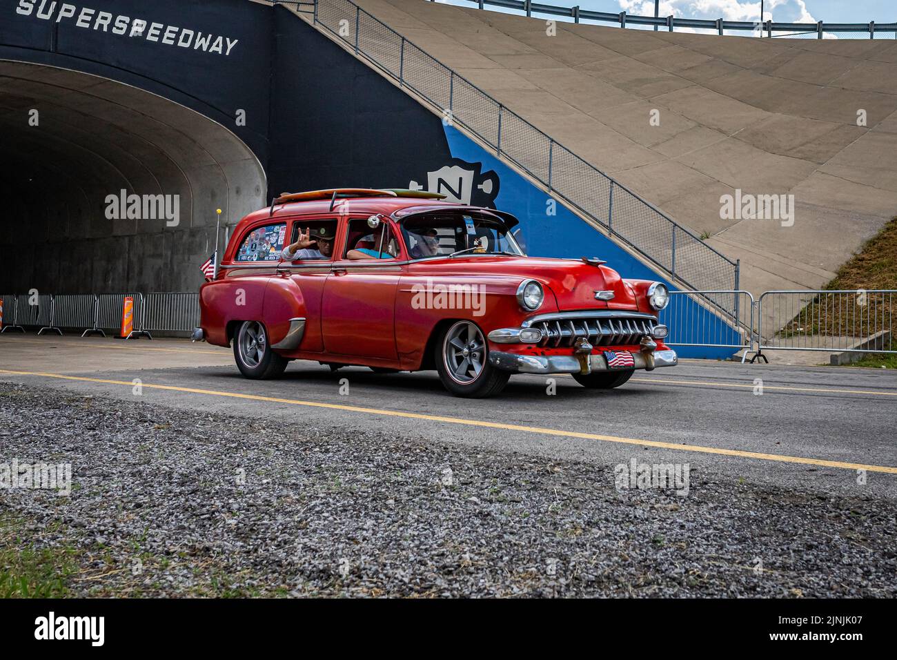 Lebanon, TN - May 14, 2022: Wide angle front corner view of a 1954 ...