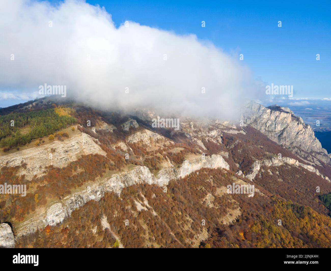 Amazing Aerial Autumn Landscape of Balkan Mountains and Vratsata pass ...