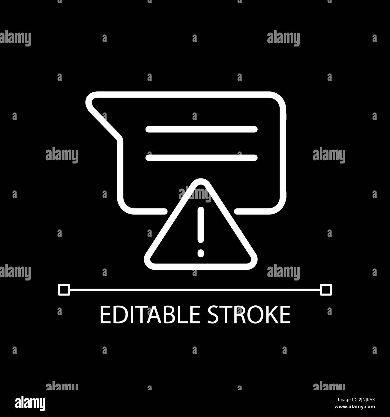 Message is not sent white linear icon for dark theme Stock Vector Image ...