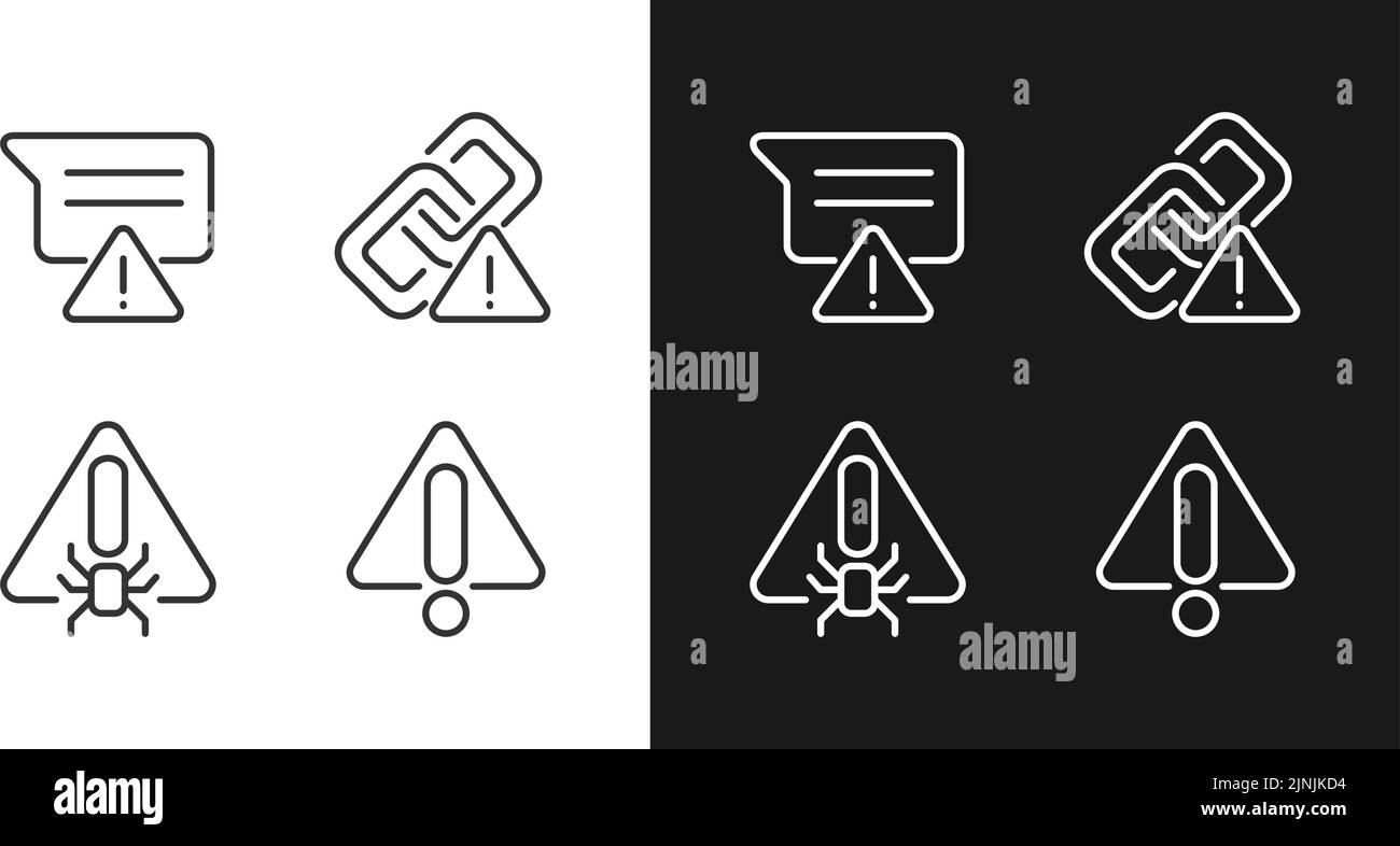 Computer Problems Pixel Perfect Linear Icons Set For Dark Light Mode Stock Vector Image And Art