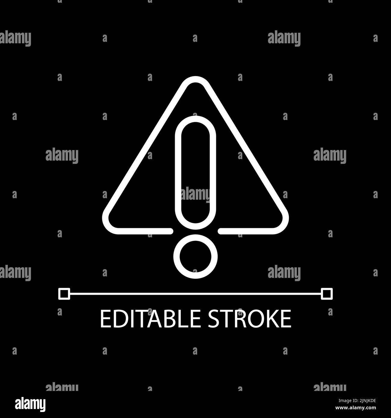Warning sign white linear icon for dark theme Stock Vector Image & Art ...
