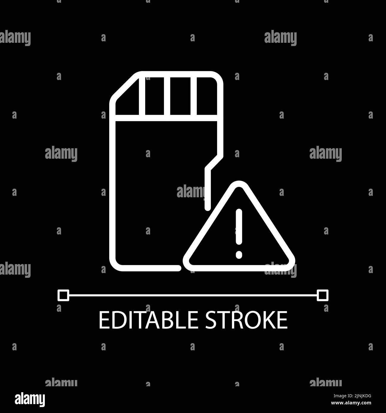 Low disk space warning white linear icon for dark theme Stock Vector ...