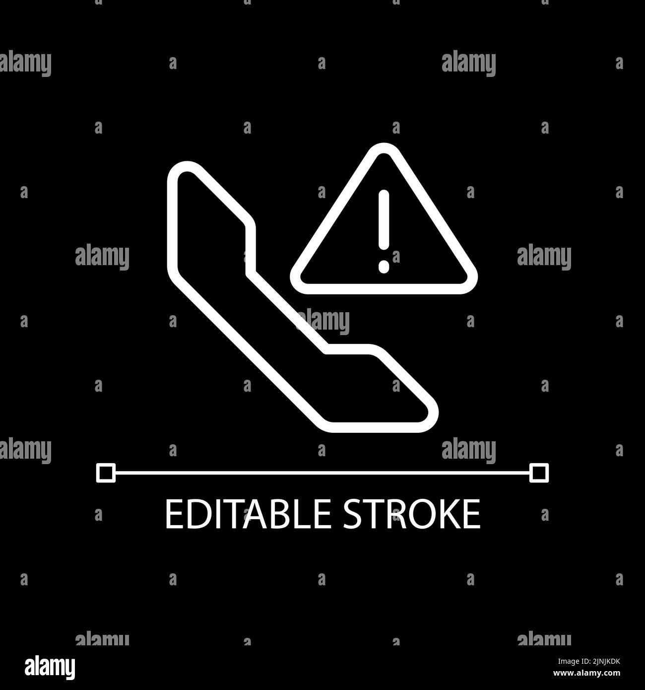 Call warning white linear icon for dark theme Stock Vector Image & Art ...