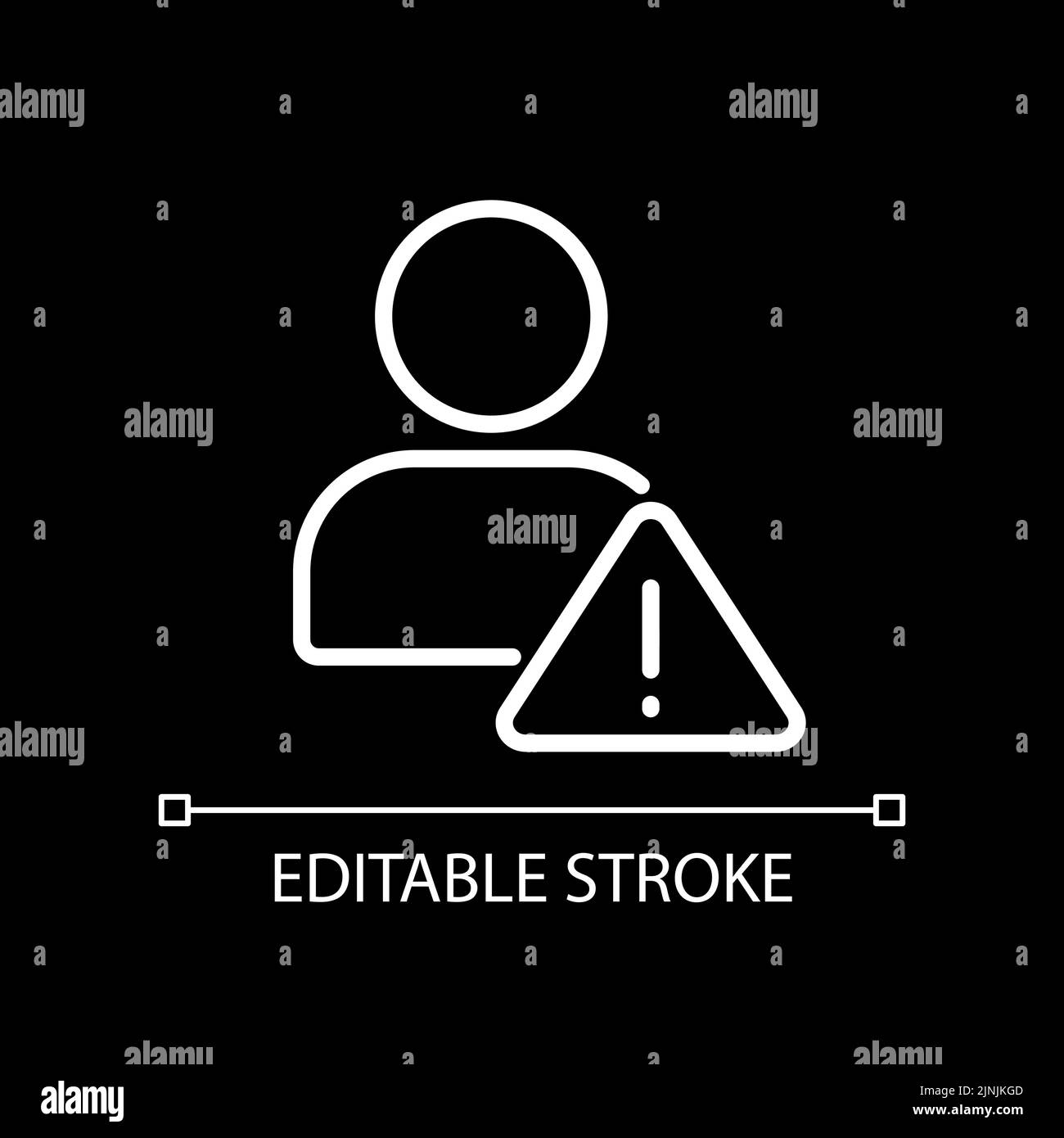 Unknown user warning white linear icon for dark theme Stock Vector ...