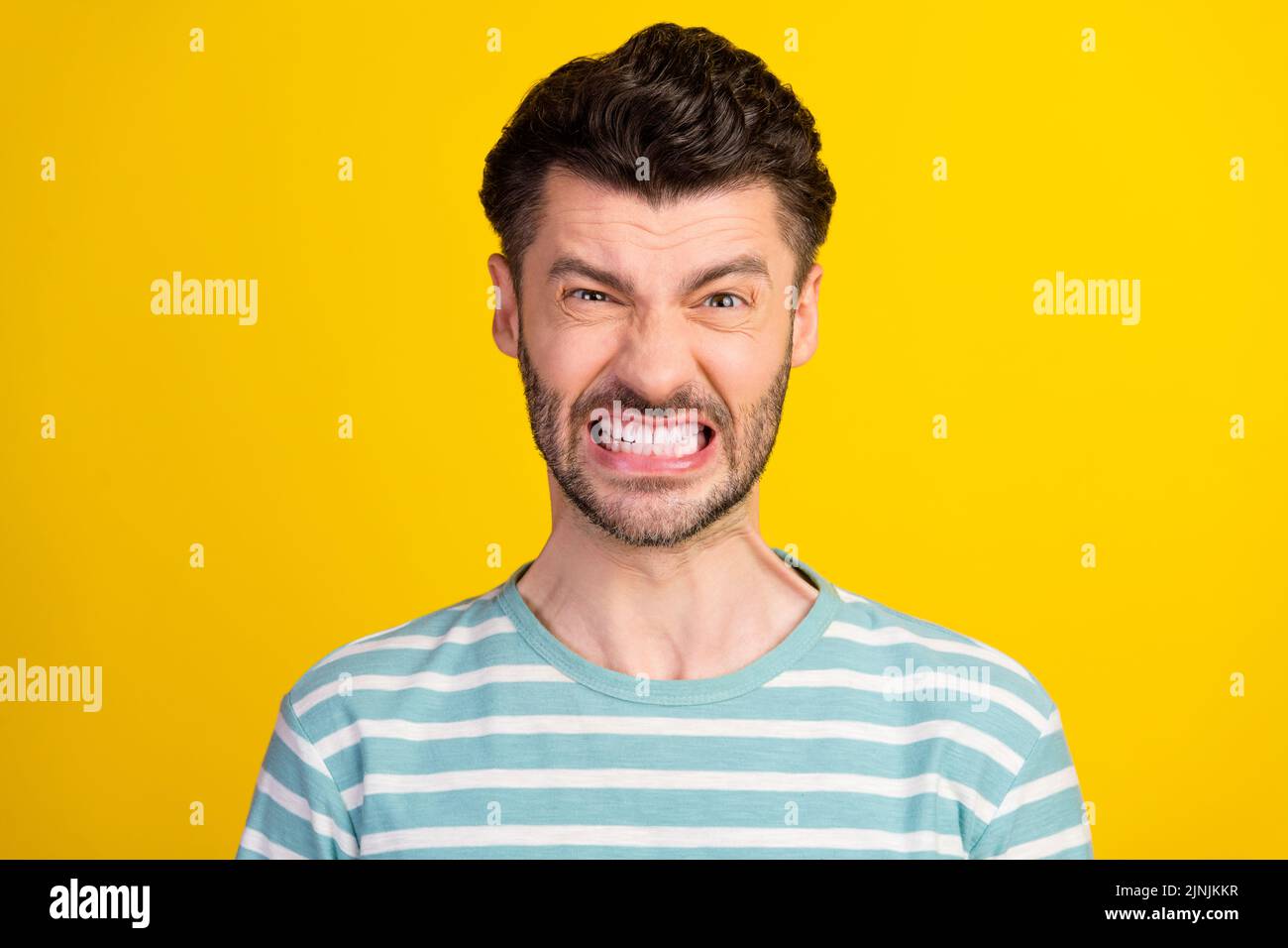 Crazy young man grinning camera hi-res stock photography and images - Alamy