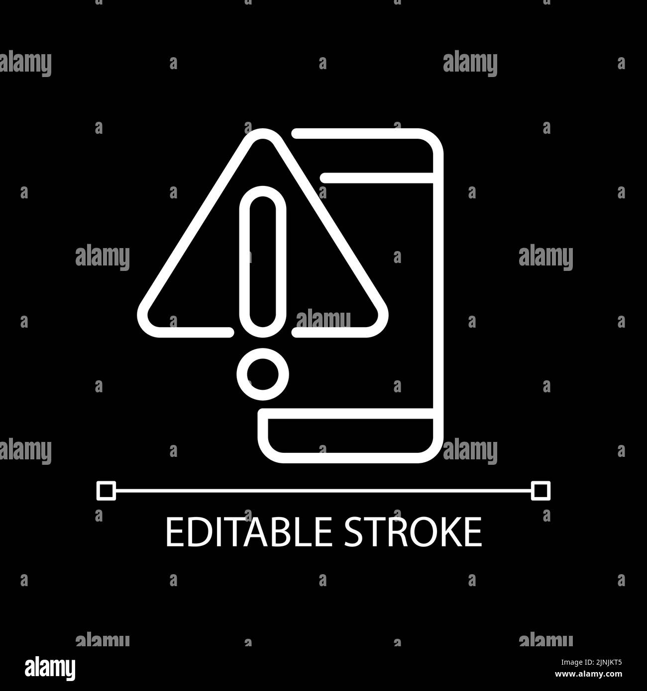 Phone warning white linear icon for dark theme Stock Vector Image & Art ...