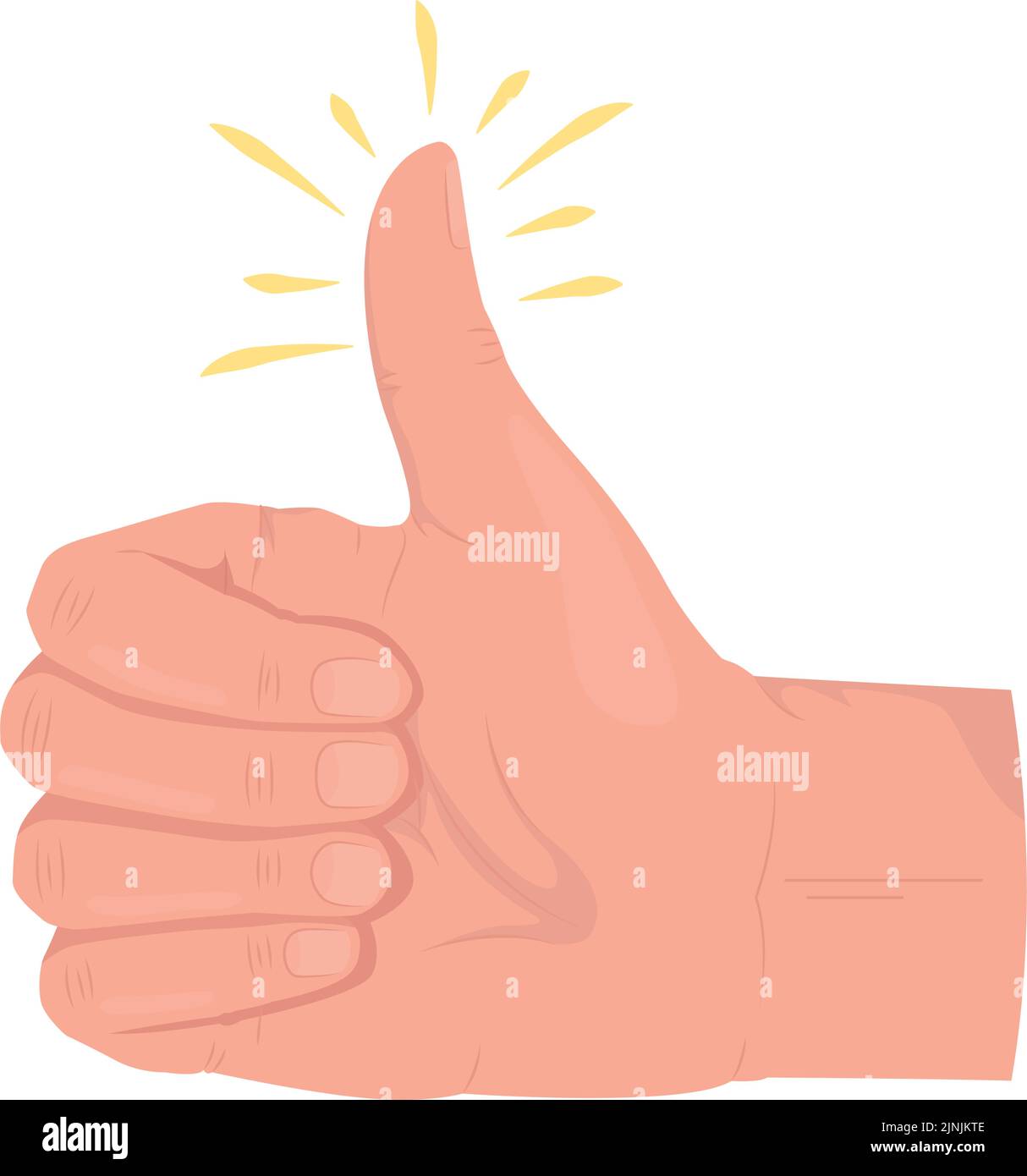 Positive feedback semi flat color vector hand gesture Stock Vector ...