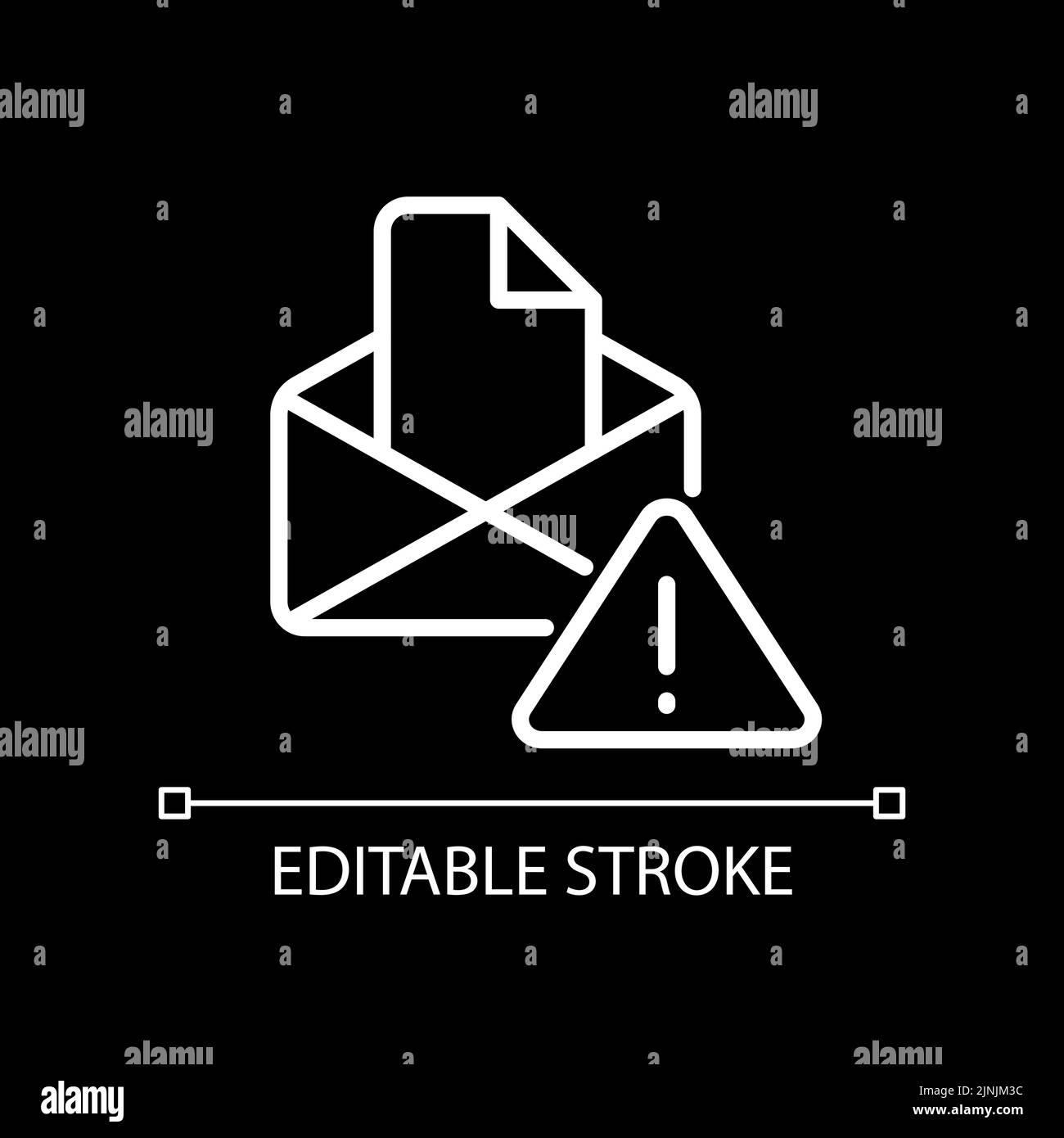 Email warning white linear icon for dark theme Stock Vector Image & Art ...