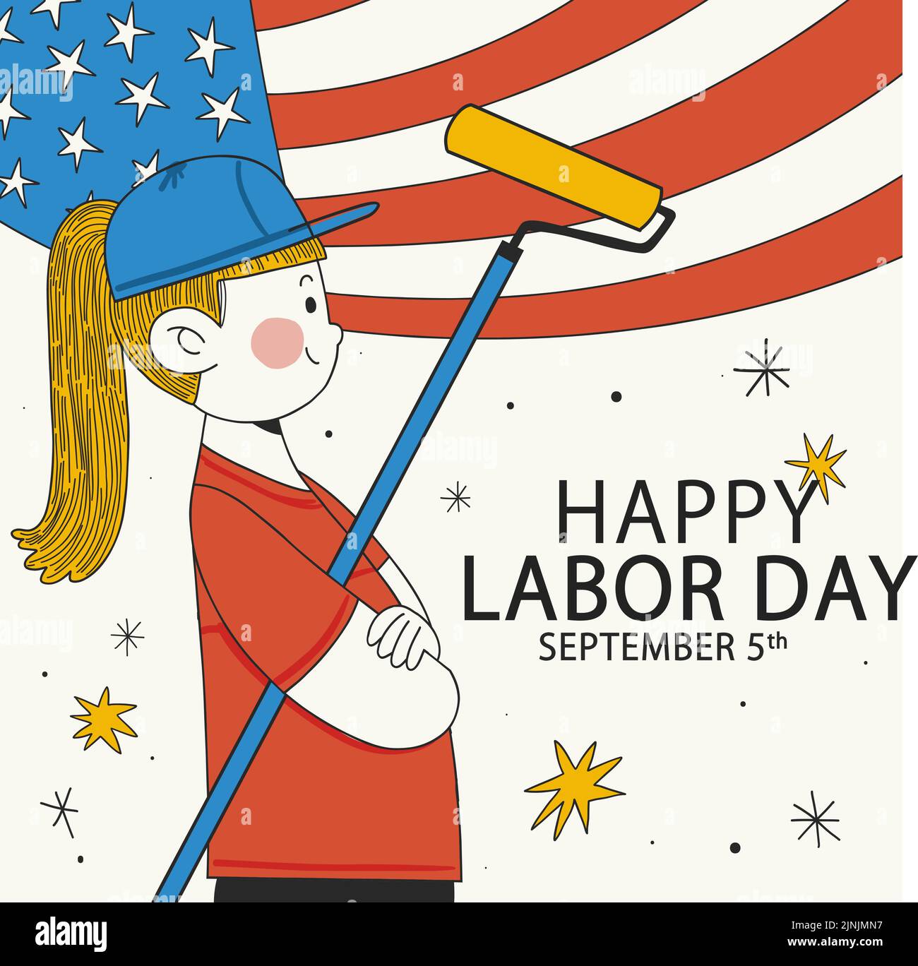 Hand drawn illustration for labor day celebration Vector illustration ...