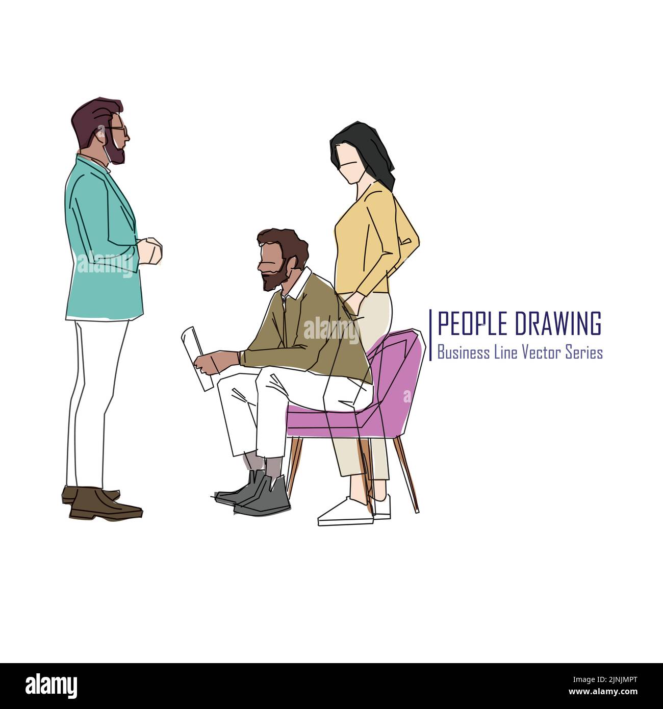 Business multinational People. Vector illustration of various races ...